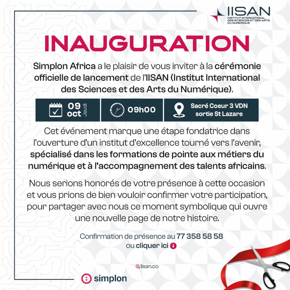 Simplon fonde et lance à Dakar l'Institut International des Sciences et ...