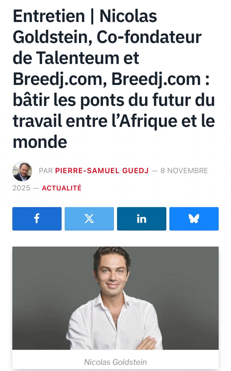 Nicolas Goldstein, Co-fondateur de Talenteum et Breedj.com, Breedj.com ...